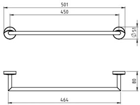 Novaservis Metalia 11 Držák ručníků 50 cm, chrom 0127,0