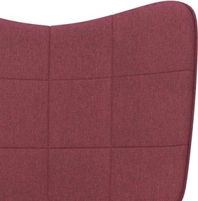 Houpací křeslo se stoličkou vínové textil 328026
