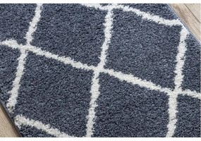 Kusový koberec Shaggy Cross šedý atyp 80x200cm