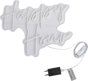 Neonové nástěnné svítidlo bílé vč. LED - Happy Hour