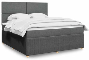 Box spring postel s matrací tmavě šedá 180x200 cm textil 3292129