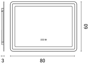 LED Koupelnové podsvícené zrcadlo LED/20W/230V 4000K IP44