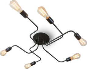 Light for home - Lustr přisazený ke stropu 20466 "ELECTRICO", 6x60W, E27, Černá