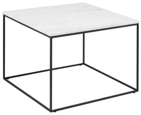 Actona Konferenční čtvercový stolek Bolton bílý mramor/černá