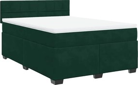 Box spring postel s matrací tmavě zelená 160x200 cm samet 3288657