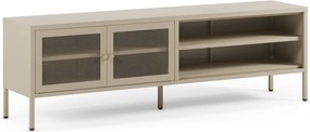 Krémový kovový TV stolek 160x50x35 cm Fayna – Marckeric