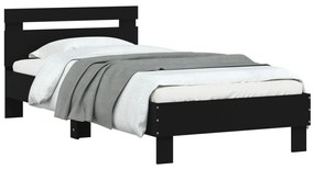 Rám postele s čelem černý 75 x 190 cm kompozitní dřevo