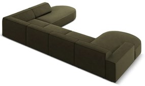 Zelená sametová rohová pohovka (pravý roh) Jodie - Micadoni Home