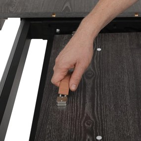 Jídelní stůl rozkládací 160- HT-R5624 GREY, lamino, šedý dub (160 x 90) cm