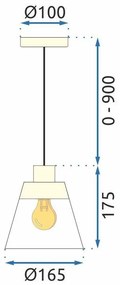 Toolight - Stropní svítidlo E27 60W APP895-1CP, zlatá, OSW-07022