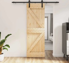 vidaXL Posuvné dveře s kováním 70 x 210 cm masivní borové dřevo [3202969]