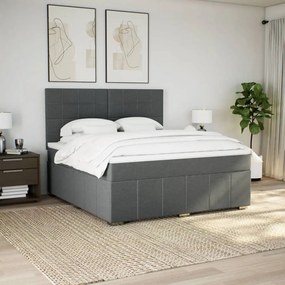 Box spring postel s matrací tmavě šedá 180x200 cm textil 3294048