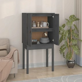 Fionshop 263911021 Skříň highboard šedá 60x40x120 cm masivní borové dřevo