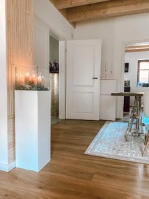Dekorační svícen/sloup CANDELA, hliníkový kompozit, výška 100 cm, bílá