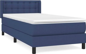 Box spring postel s matrací modrá 90x200 cm textil 3130007