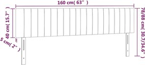 Čelo postele s LED černé 160x5x78/88 cm textil 3121858