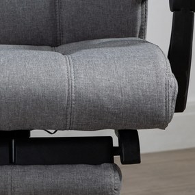 Kancelářská židle Vinsetto s masážní funkcí ergonomická výškově nastavitelná s bederním vyhříváním podnožka podhlavník polyester šedá 66x76x112-120cm…