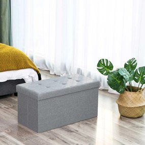 Songmics Úložný sedací box čalouněný skládací 76x38 cm šedý