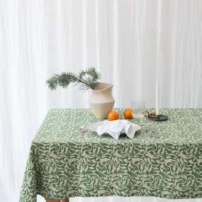 Lněný ubrus 140x300 cm Evergreen Damask – Linen Tales