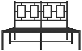 Kovový rám postele s čelem černý 120 x 200 cm - Default Title