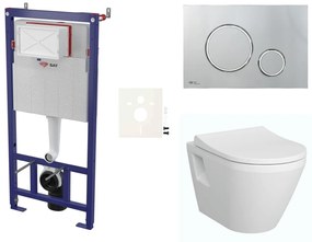 Cenově zvýhodněný závěsný WC set SAT do lehkých stěn / předstěnová montáž+ WC VitrA Integra SIKOSSINTRE71K