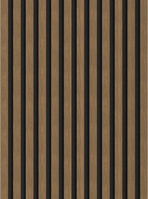 Mexen Lam-F, akustické stěnové lamely 275 × 30 cm, plstěný podklad 8 mm, technická dýha, ořech přírodní, S105-275307-3015-016