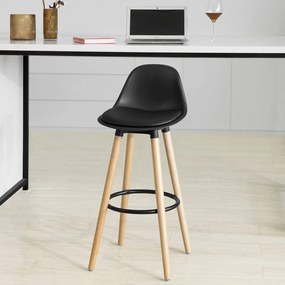 Sobuy SoBuy FST70-SCH Barová židle s opěrkou nohou Barová stolička Pultová stolička Černá Výška sedáku: 70cm