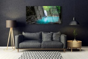 akrylový obraz Jezero Vodopád Příroda 120x60 cm