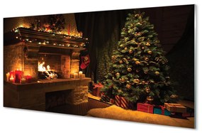 akrylový obraz Vánočních ozdob krbové dárky 125x50 cm