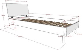 Jednolůžková postel z dubového dřeva s roštem 90x200 cm v přírodní barvě Forrest – Vipack