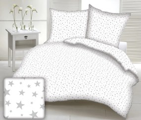 Povlečení bavlněné Stars šedé TiaHome - 1x Polštář 65x45cm, 1x Přikrývka 130x90cm