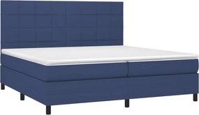 Box spring postel s matrací modrá 200x200 cm textil 3141807