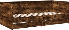 Válenda se zásuvkami bez matrace kouřový dub 100 x 200 cm 3280843