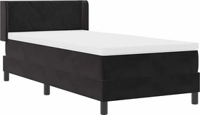 Postel s boxspringem s čelo Černý 200 x 100 cm samet 3341512