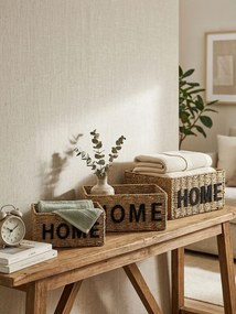Sinsay - Pletený úložný koš s nápisem Home - béžová