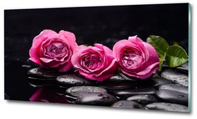 Wallmuralia Foto-obrah sklo tvrzené Růžové růže 100x50