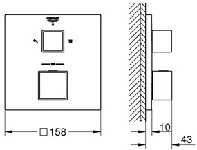 GROHE 24154000 - Termostatická baterie GROHTHERM CUBE lesklý chrom