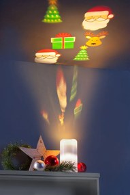 LED svíčka s projektorem, 9 motivů