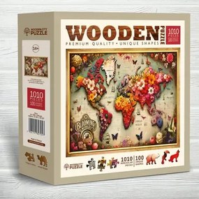 WOODEN CITY Dřevěné puzzle  Barevná mapa 1010 dílků / od 14 let