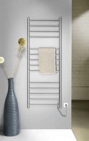 Sapho Sapho, REDONDO elektrický sušák ručníků, kulatý, 600x1500 mm, 130 W, leštěná nerez, ER250V