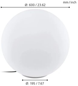 Eglo 98108 - LED RGBW Venkovní lampa MONTEROLO-C LED/9W/230V IP65 pr.600