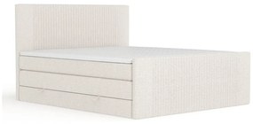 Béžová boxspring postel s úložným prostorem 200x200 cm Bergamo – Maison de Rêve