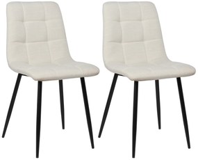 Jídelní židle Dornoch - 2 ks - textilní čalounění | krémové