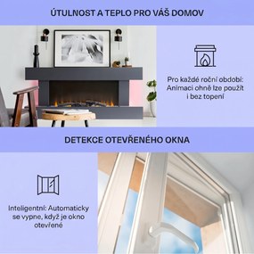 Klarstein Studio Light & Fire 1 Smart, elektrický krb, 1000/2000 W, MDF, WiFi Control