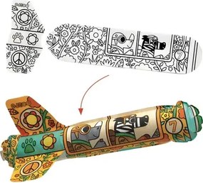 DJECO Házecí rakety / Sada na vybarvení / 3 ks / brčko na nafouknutí /
