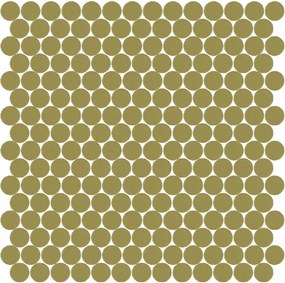 Hisbalit Skleněná mozaika zelená Mozaika 337B SATINATO kolečka  prům. 2,2 (33,33x33,33) cm - KOL337BLH