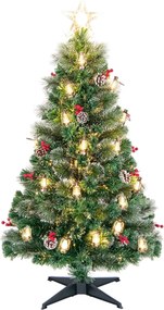 Costway Umělý vánoční stromeček s osvětlením a teplými bílými LED – 150 cm