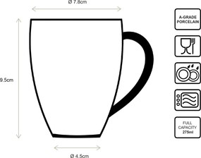 vtwonen Matt Black hrnek 275 ml, černý matný (Střední porcelánový hrnek v černé matné barvě)
