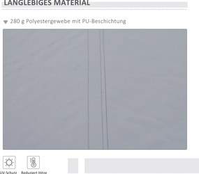 Outsunny Kloubová Markýza s Ručním Kolečkem, Výškově Nastavitelná, Ochrana proti Slunci, UV Odolná Markýza pro Balkon včetně Nábytkového Držáku, Šířk…