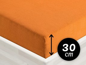 Froté napínací prostěradlo na vysokou matraci FR-006 Oranžové 100 x 200 - výška 30 cm